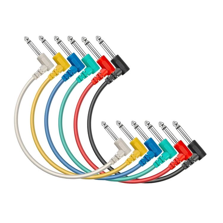 New | 6x Colored right angle guitar patch cables | Kaufen auf Ricardo