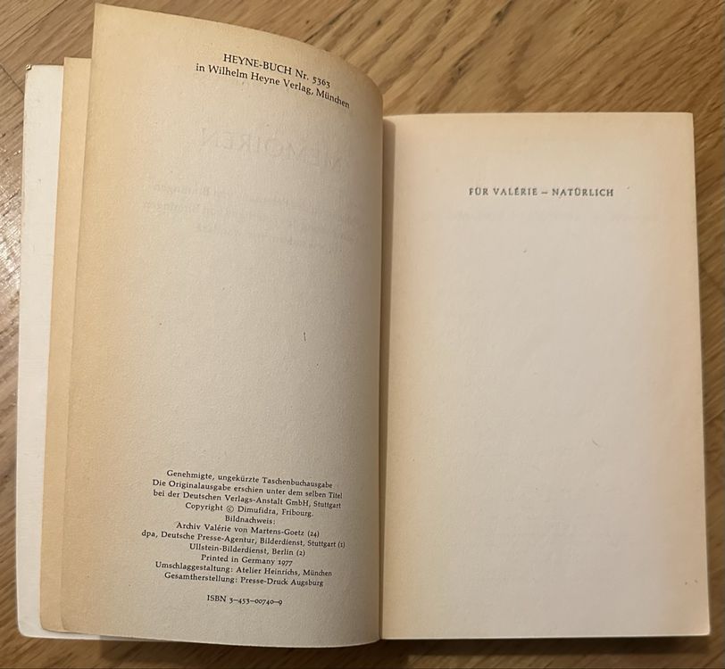 Curt Goetz Valerie von Martens: Memoiren (1977) (Gebraucht) in ...