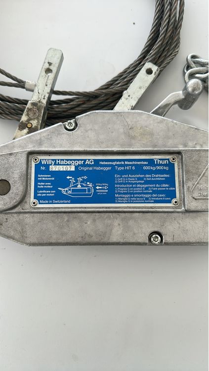 Habegger HIT-6 Original Seilzug 600/900kg - Top Zustand (Gebraucht) in ...