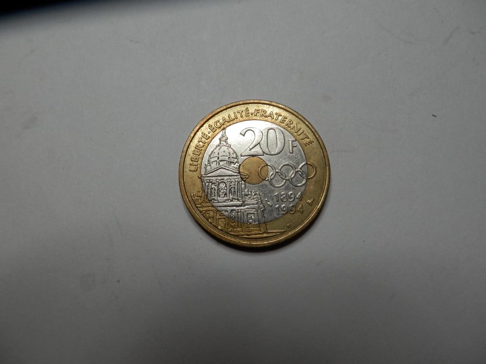 Frankreich 20 Franken, 1994, Gedenkmünze (Neu (gemäss Beschreibung)) in Weiach für CHF 4 – mit ...
