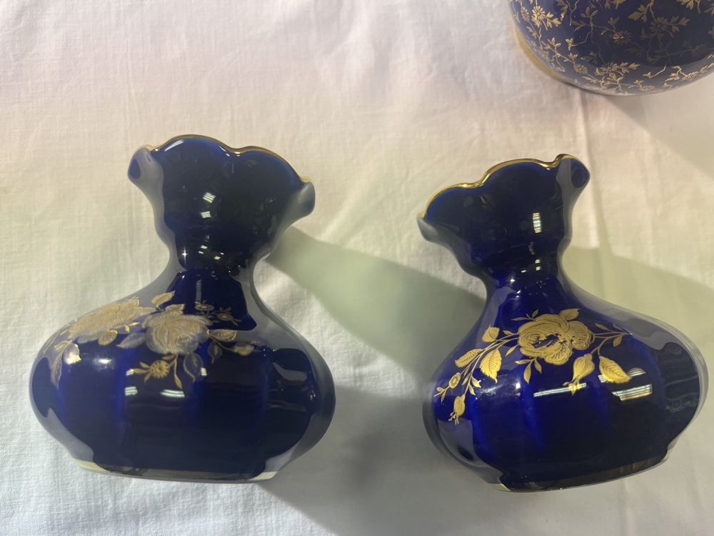 Königlich: 3 Kobalt Vasen, Echt Kobalt Gold Dekor (Gebraucht) in Brienz ...