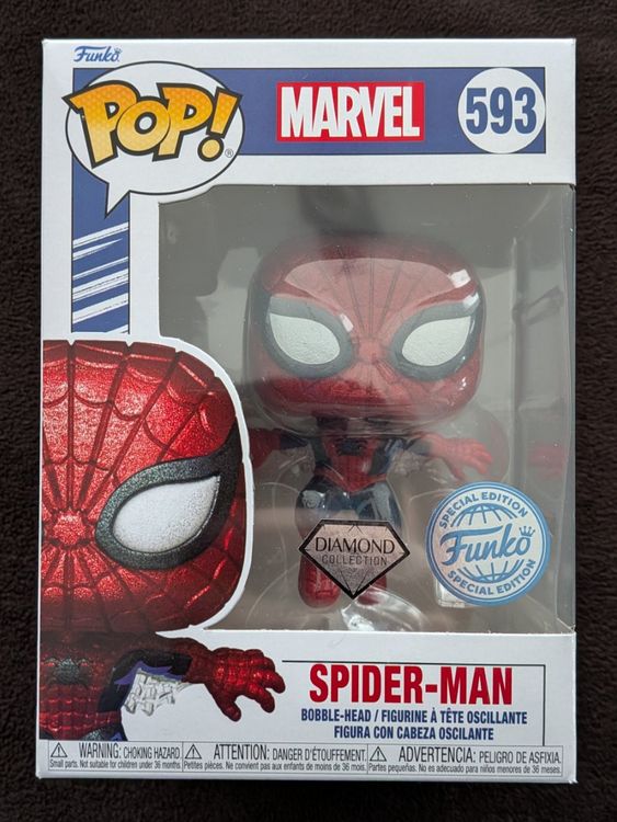Funko Pop! Spider-Man #593 Diamond Collection (Neu und originalverpackt ...