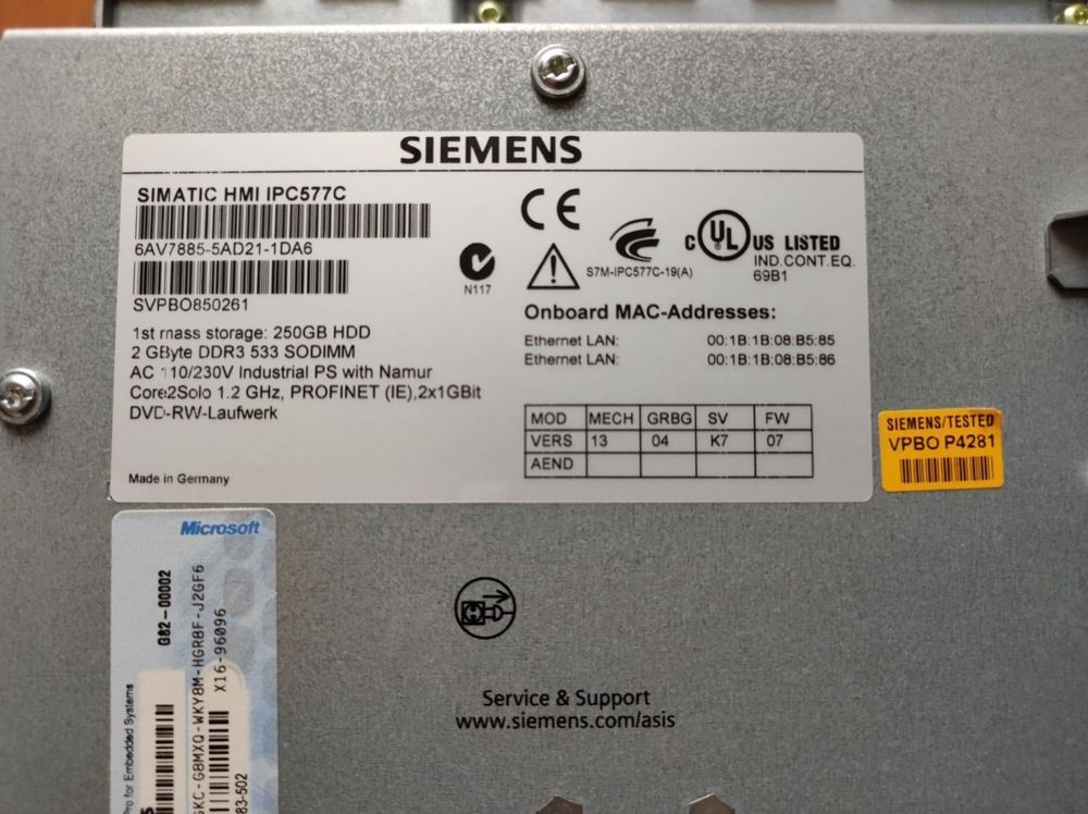 Siemens SIMATIC HMI IPC 577C (Gebraucht) in Prato-Sornico für CHF 315 ...