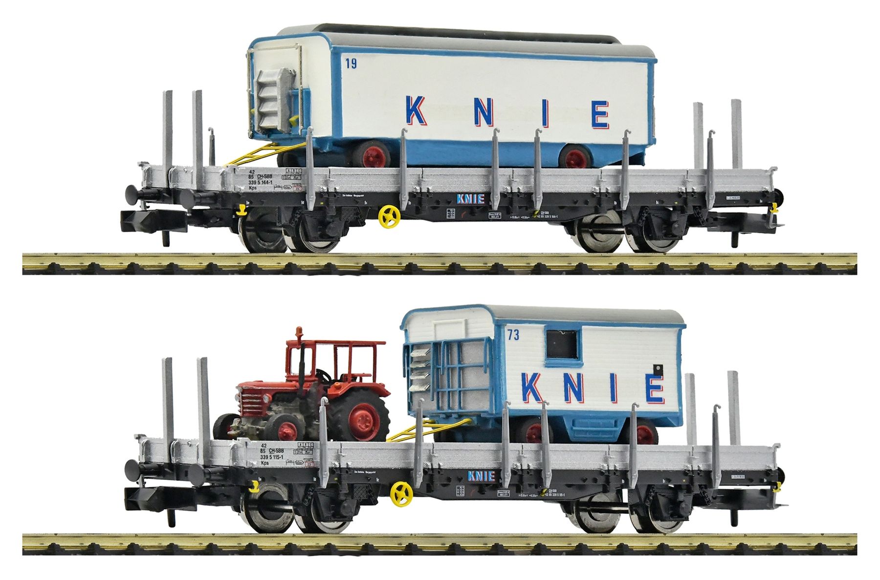 Fleischmann 6660030 SBB CFF FFS Kps Rungenwagen Set "Knie" (Neu und ...