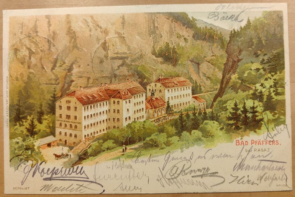 Schöne LITHO Bad Pfäfers bei Ragaz um 1900 (Gebraucht) in St. Erhard ...