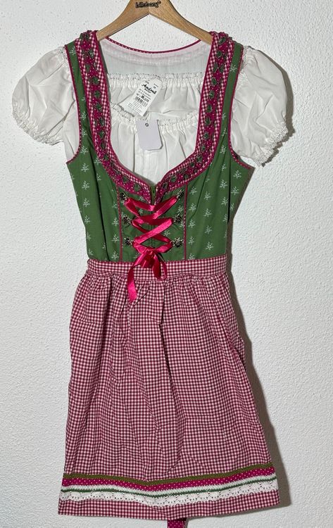Trachtenkleid grün-rosa Gr. M Oktoberfest Dirndl Tracht ... (Neu und originalverpackt) in ...
