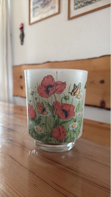 Windlicht Frühling /Sommer Mohnblumen (Neu (gemäss Beschreibung)) in Wohlen AG für CHF 19 – nur ...