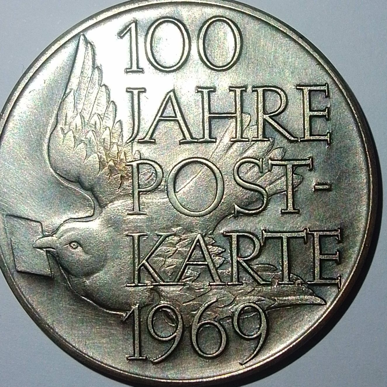 Schweizer Gedenkmünze 1969 - 100 Jahre Postkarte Top! (Gebraucht) in ...