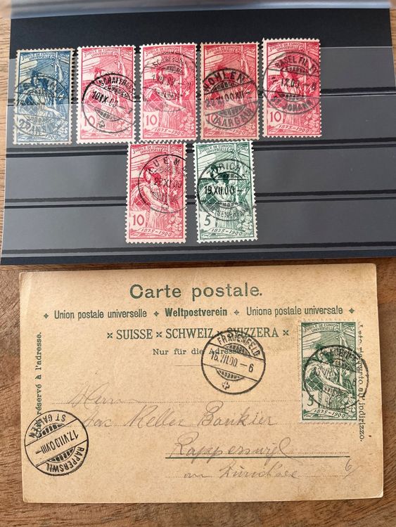 1900 Timbres + Carte UPU Nr 77-79 (Gebraucht) in Sottens für CHF 3 – mit Lieferung auf Ricardo ...