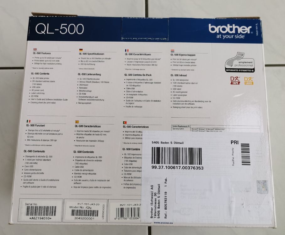 Brother QL-500 Etiketten-Drucker (Neu und originalverpackt) in Zizers für CHF 21 – mit Lieferung ...