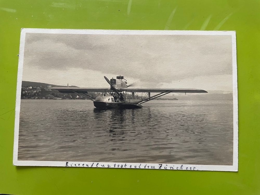 Alte Postkarte Riesenflugboot auf dem Zürichsee (Gebraucht) in Bernhardzell für CHF 4.5 – mit ...