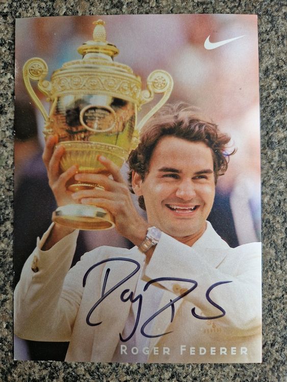 Roger Federer, Original Autogramm-Karte, 10.5 cm x 15 cm (Gebraucht) in ...