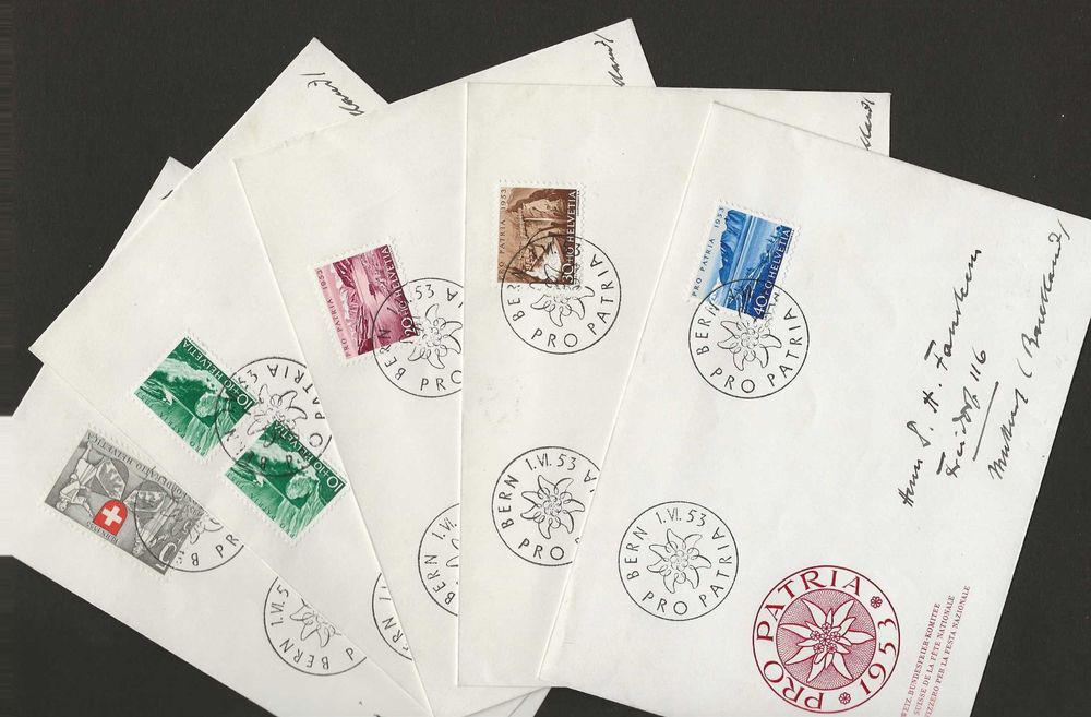Pro Patria FDC 1953 / 5 Briefe mit Einzelmarken (Gebraucht) in Dällikon ...