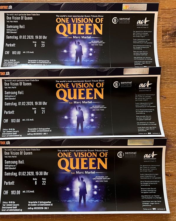 One Vision of Queen, Marc Martel Tickets | Kaufen auf Ricardo