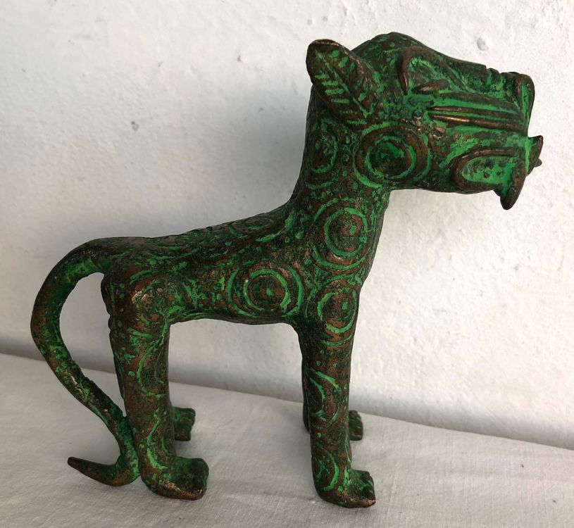 feiner alter Leopard Bronze Benin Höhe 12 cm | Kaufen auf Ricardo