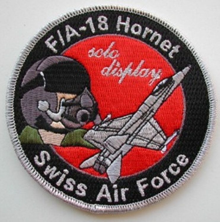 Swiss Air Force F/A-18 Hornet solo display Stoff ohne Klett. (Neu ...