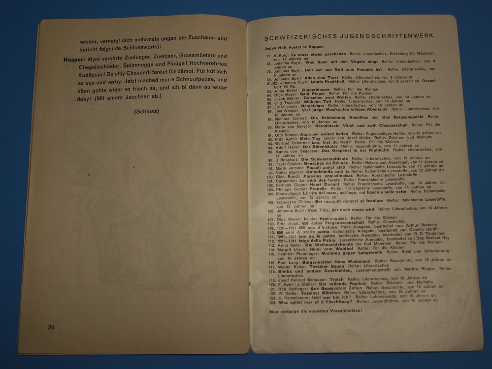 SJW-Heft Nr. 12 "Kasper als Diener" (Gebraucht) in oftringen für CHF 3.6 – mit Lieferung auf ...