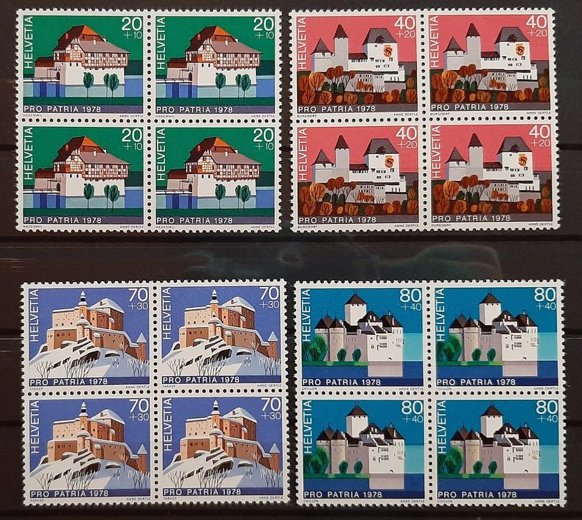 1978 Pro Patria 4er Blocks, ** (Neu (gemäss Beschreibung)) in Vitznau für CHF 9.5 – mit ...