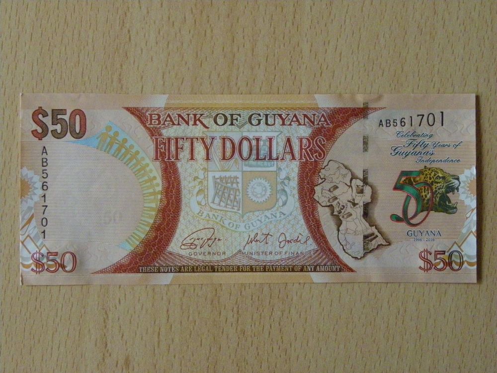 Guyana 50 Dollars 2016, P-41, 50 Th. Comm., Unzirkuliert | Kaufen auf ...
