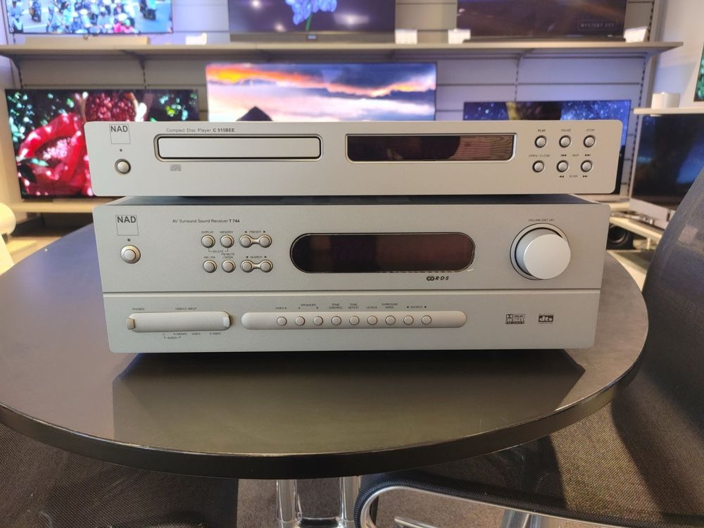 NAD Heimkinoverstärker T744 mit CD-Spieler C515 silber (Gebraucht) in ...