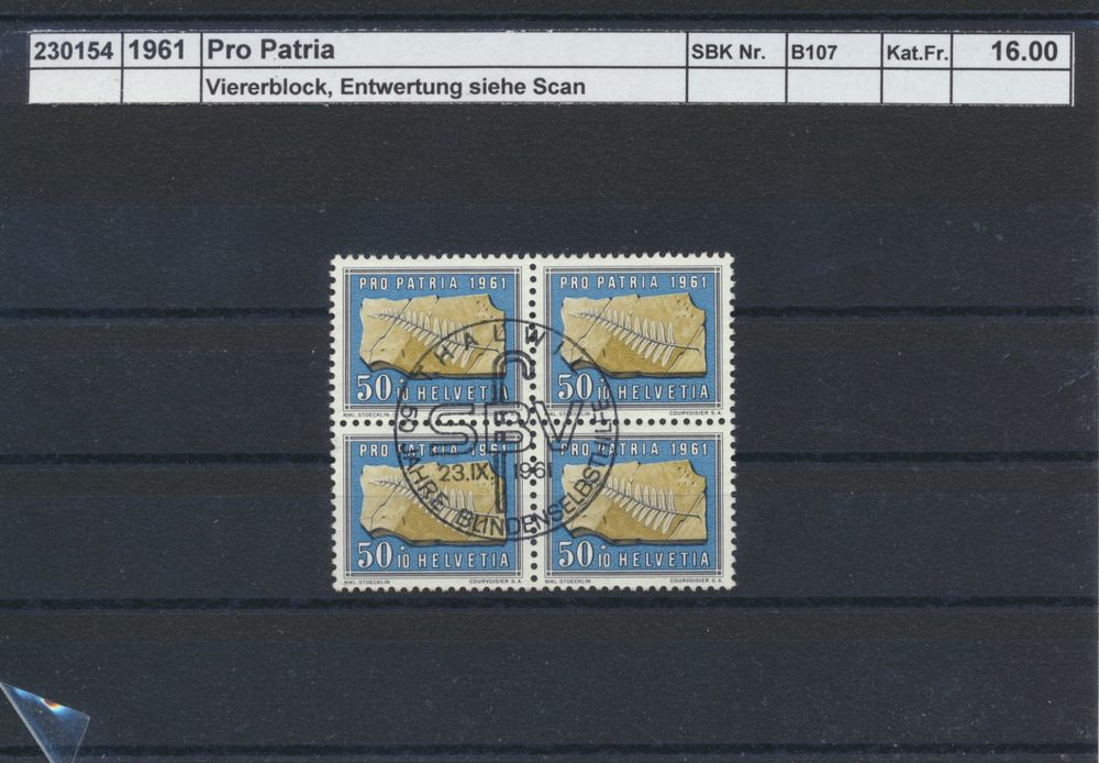 1961 Pro Patria - 50 Rp. Viererblock, gestempelt (Gebraucht) in ...