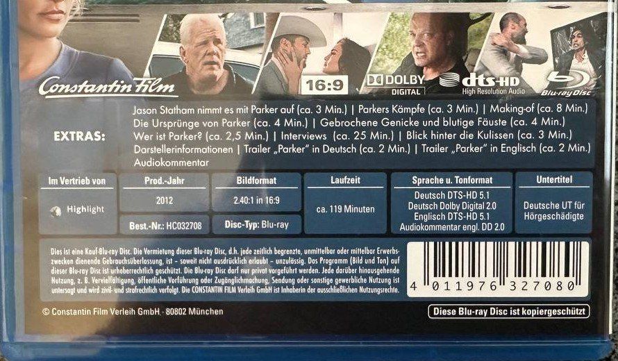 Parker - Actionthriller Blu-ray Top Zustand Jason Statham (Gebraucht) in Beringen für CHF 5 ...