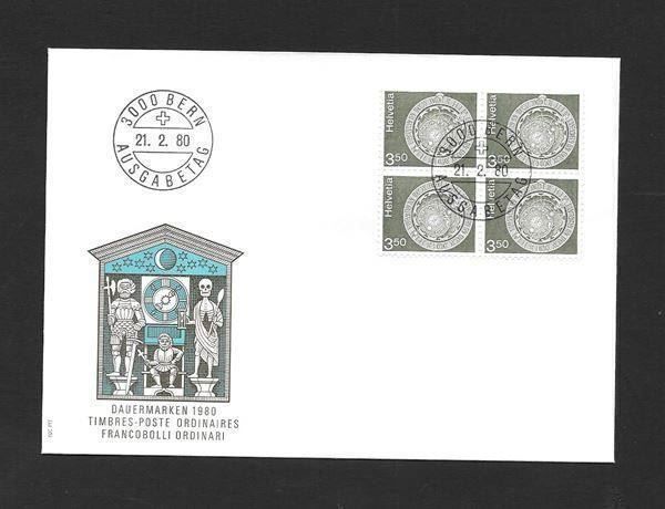 FDC Nr. 613 Viererblock Astronom Uhr Bern ET Bern 21.2.1980 | Kaufen auf Ricardo