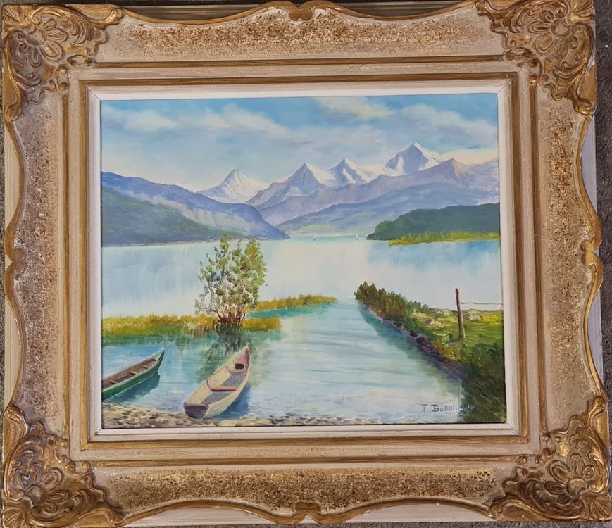 Bild Schweizersee mit Booten und Rahmen signiert J. ... (Gebraucht) in Bern für CHF 90 – nur ...