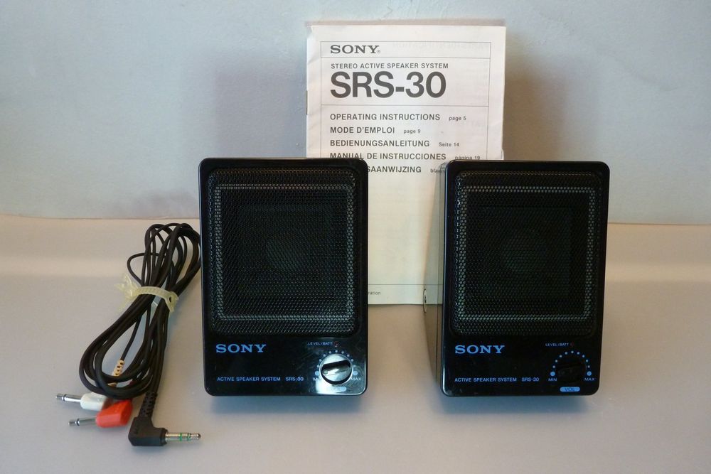 Sony SRS-30 Active Speaker System für Walkman alte radio (Gebraucht) in ...