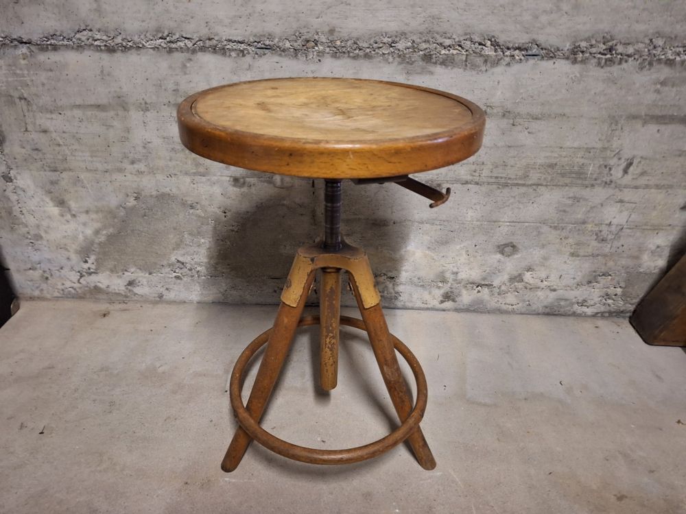 Alter Horgen Glarus Hocker, höhenverstellbar Industriehocke | Kaufen auf Ricardo