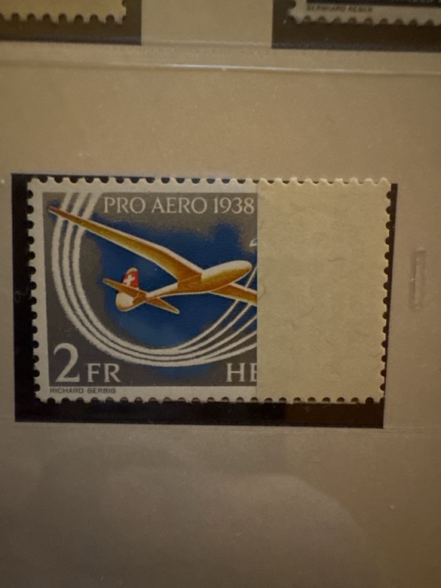 Error Timbre rare Suisse Pro Aero 1938, 2 FR - Offre unique! (D ...