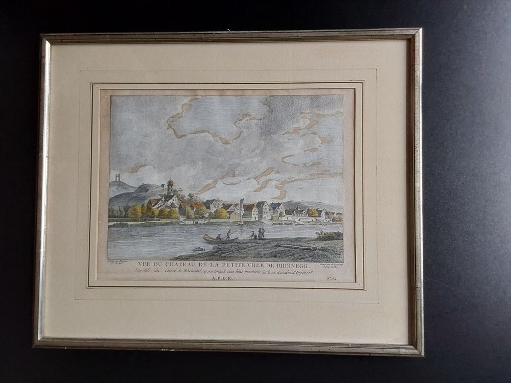 Rheineck Stich von Perignon. Mit Rahmen 30x36cm. | Kaufen auf Ricardo