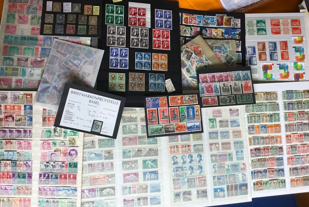 Sammlung Schweiz ab Rayon und Strubel, Viererblocks, Abarten (Gebraucht) in Belp für CHF 132 ...