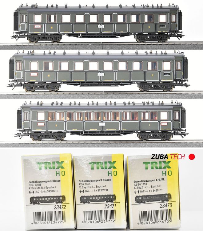 Trix 3x Personenwagen K.Bay.Sts.B. H0 GS mit OVP (Neu (gemäss ...