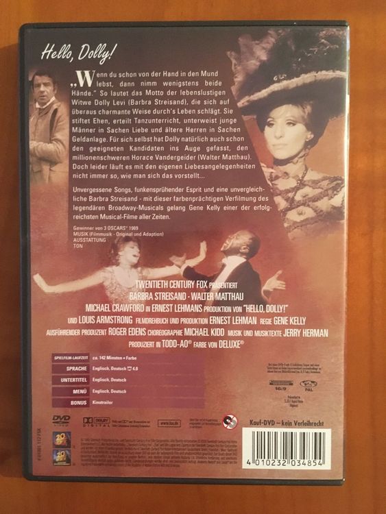 Hello, Dolly! - Dvd Barbra Streisand, Walter Matthau (Gebraucht) in für ...