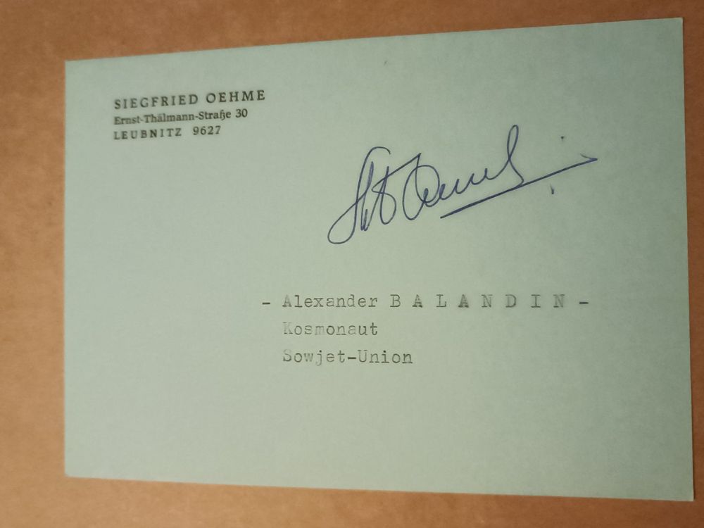 Alexander Nikolajewitsch Balandin - handsigniert - Kosmonaut (Gebraucht ...
