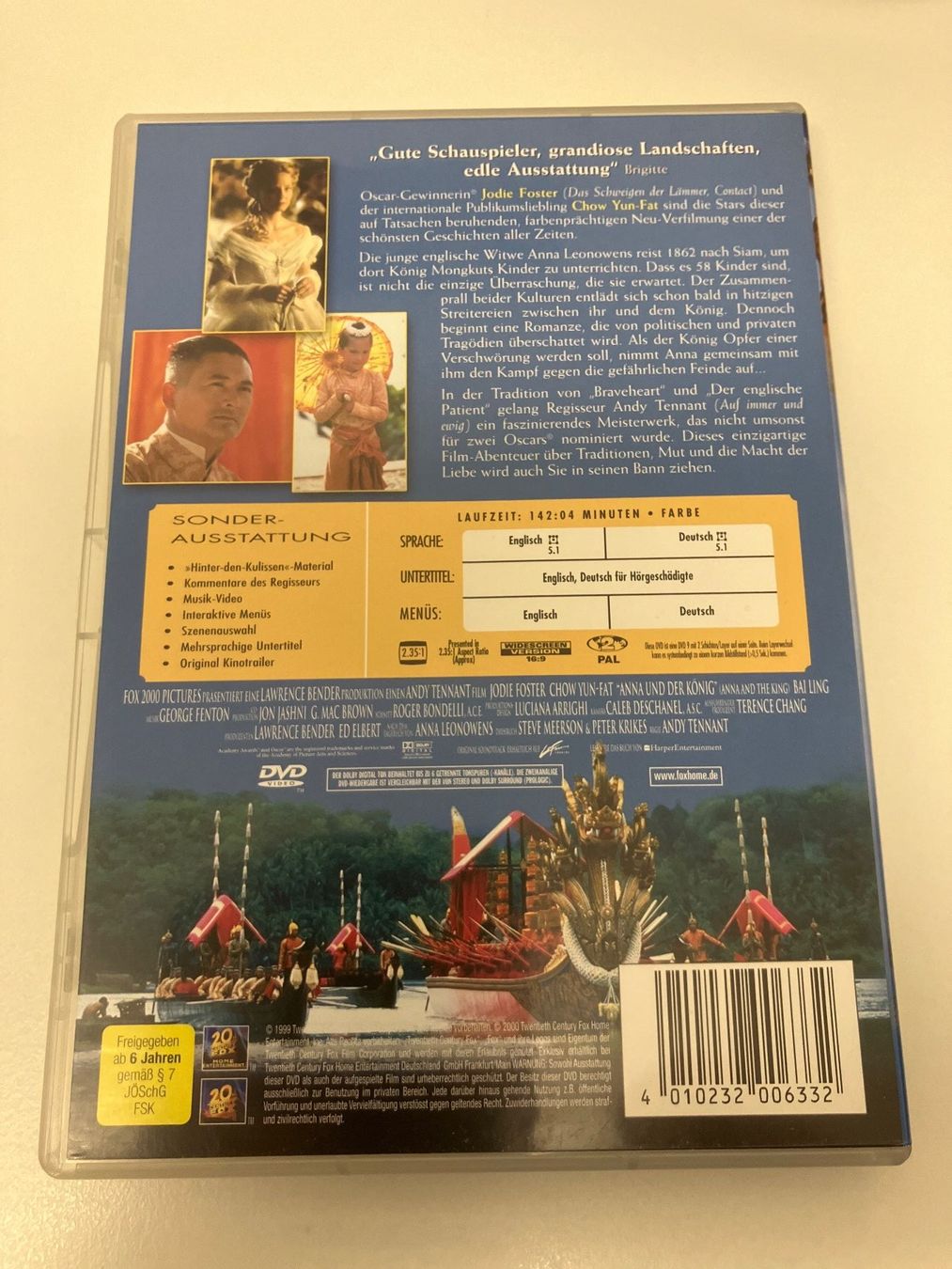 Anna und der König (DVD) Jodie Foster, Chow Yun-Fat (Gebraucht) in ...