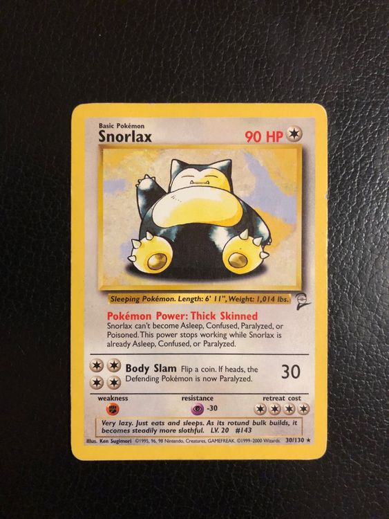 Base Set 2 Snorlax rare 30/130 Ab 1 | Kaufen auf Ricardo