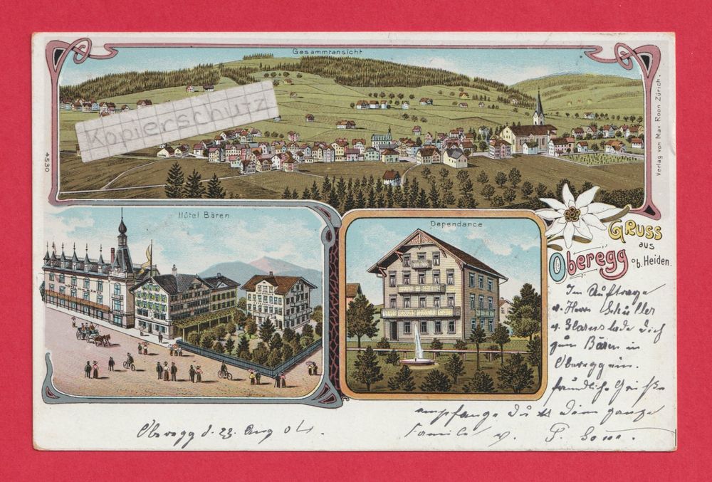 Gruss aus Oberegg (AI) Gem.+Bez. "Häädä" Farb-Litho (Gebraucht) in ...