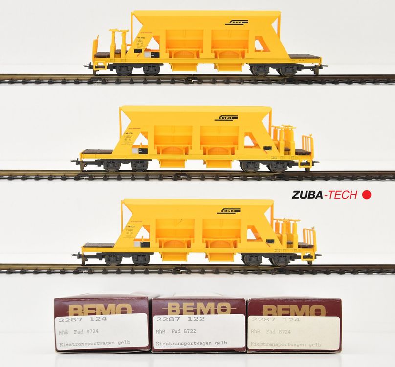 Bemo 3x Selbstentaldewagen der RhB, H0m GS mit OVP | Kaufen auf Ricardo
