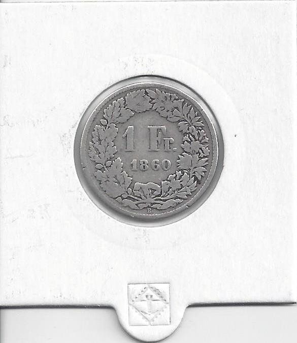 Schweizer Silber 1 Franken-Münze von 1860 (Gebraucht) in Zürich für CHF 61 – mit Lieferung auf ...