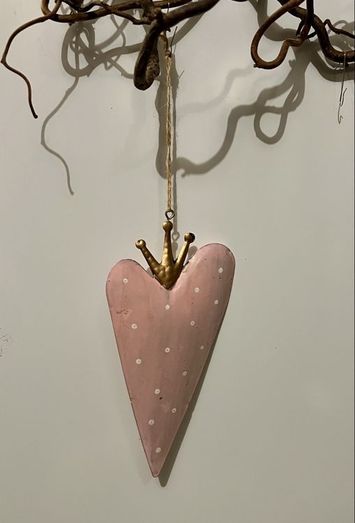 Rosa Metal Herz-Anhänger,Vintage/Landhaus/Shabby Chic (Gebraucht) in ...
