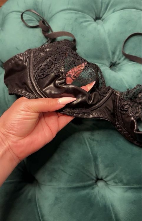 Damen BH 80C Spitze Satin schwarz NEU Dessous Unterwäsche (Neu und ...