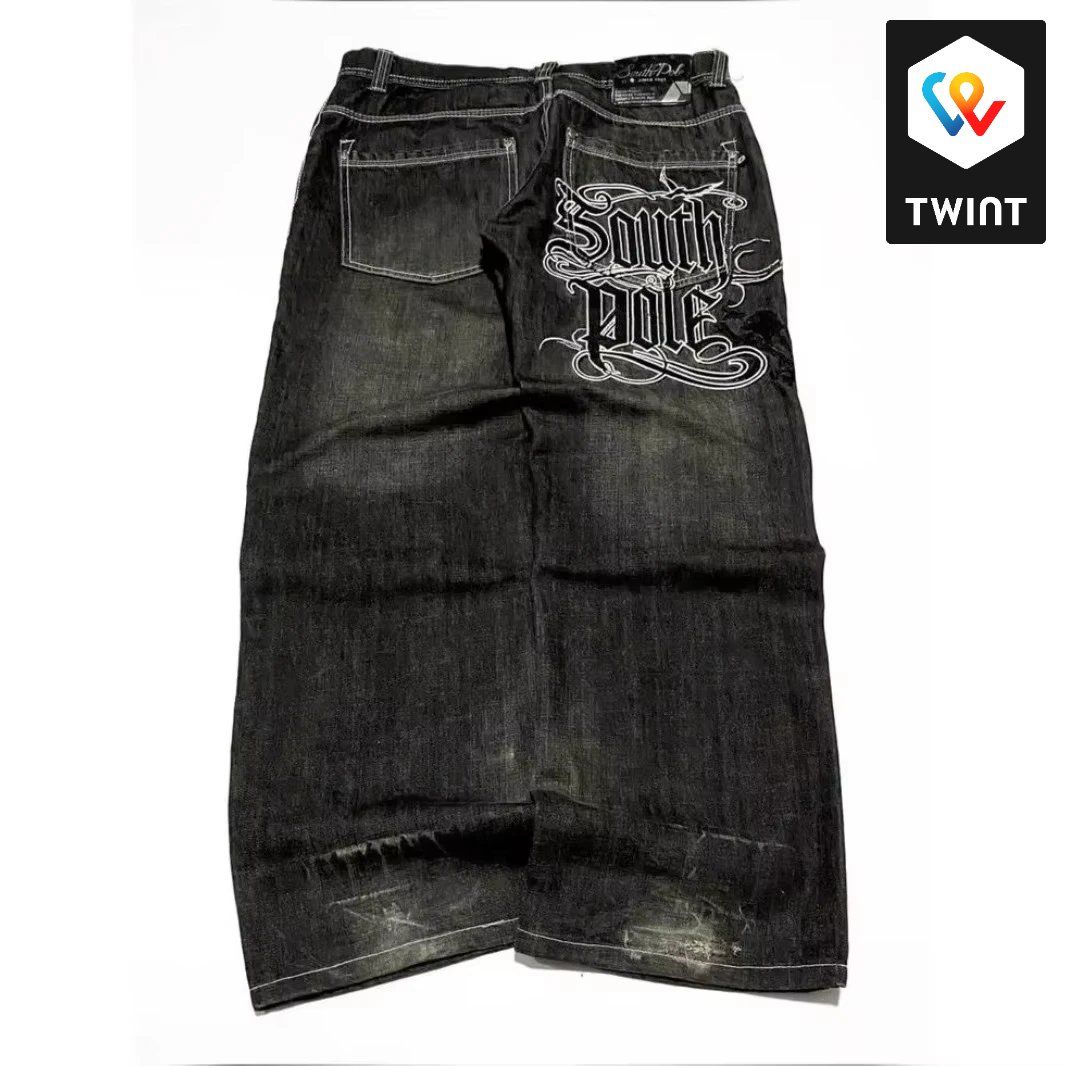 Jean homme Y2K brodé streetwear large style Harajuku (Neuf avec ...