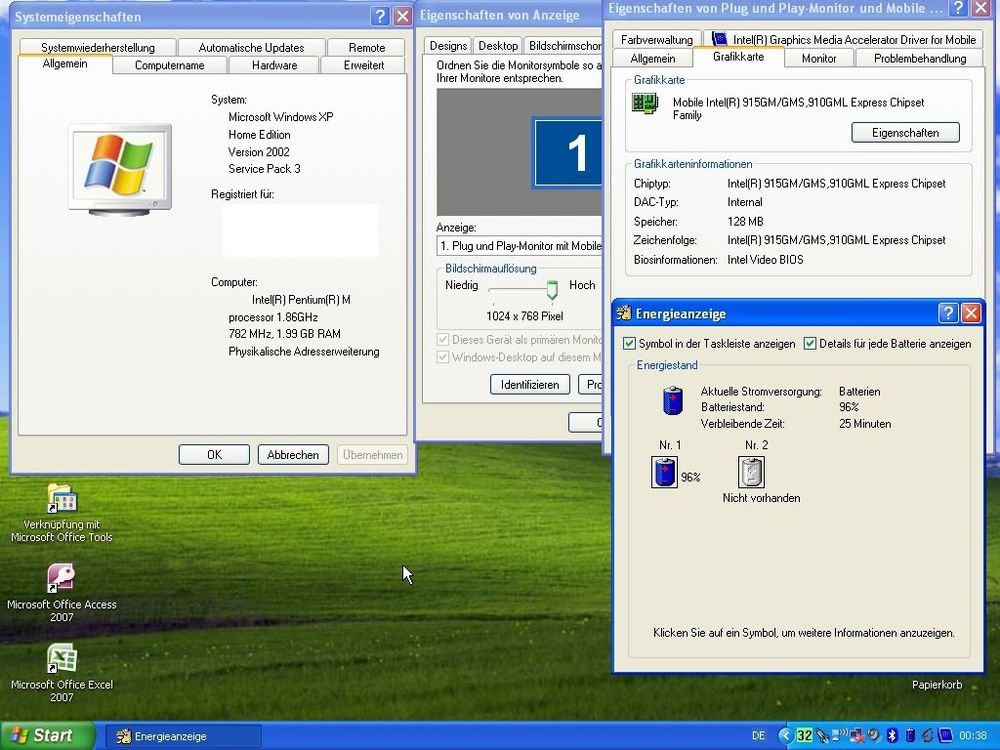 HP Compaq nc6120 15, Win. XP & Office 2007, Serial - RS-232. (Gebraucht ...