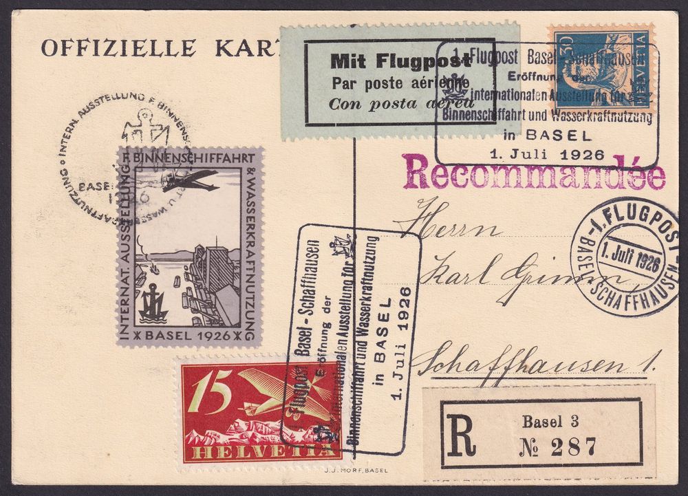 Flugspende-Vignette 18 auf Offizieller Postkarte | Kaufen auf Ricardo
