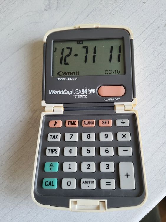 CANON CC-10 WECKUHR. TASCHENRECHNER WELTMEISTERSCHAFT USA 94 | Kaufen ...