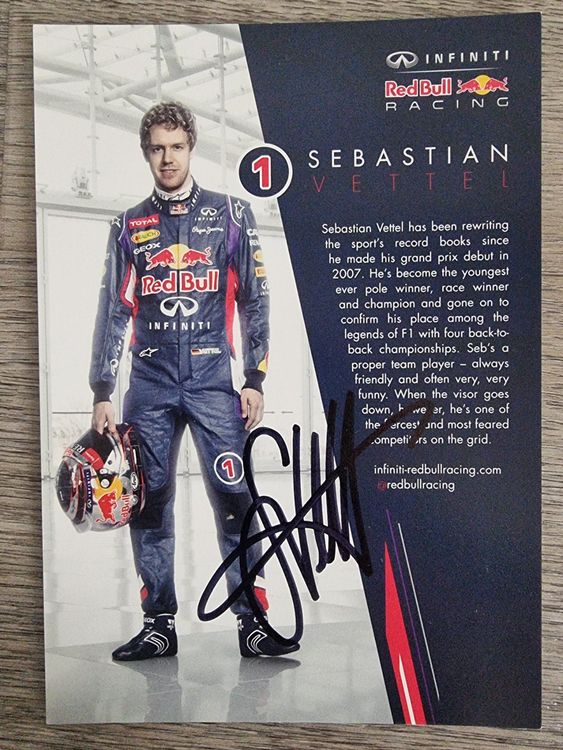 Autogrammkarte Sebastian Vettel Originalunterschrift (Neu (gemäss ...