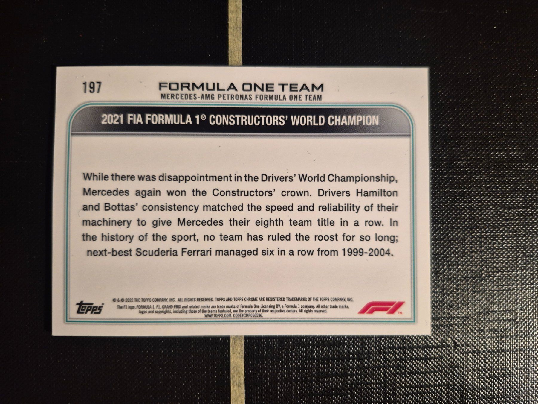 AMG Mercedes F1 Team Award Winners Topps Chrome (Gebraucht) in Treiten ...