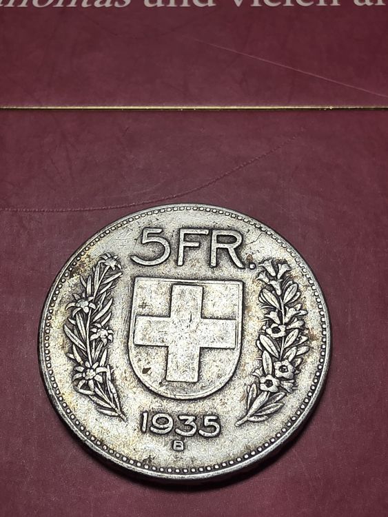 Schweizer 5 Franken Münze 1935 (Gebraucht) in Kreuzlingen für CHF 11 – mit Lieferung auf Ricardo ...